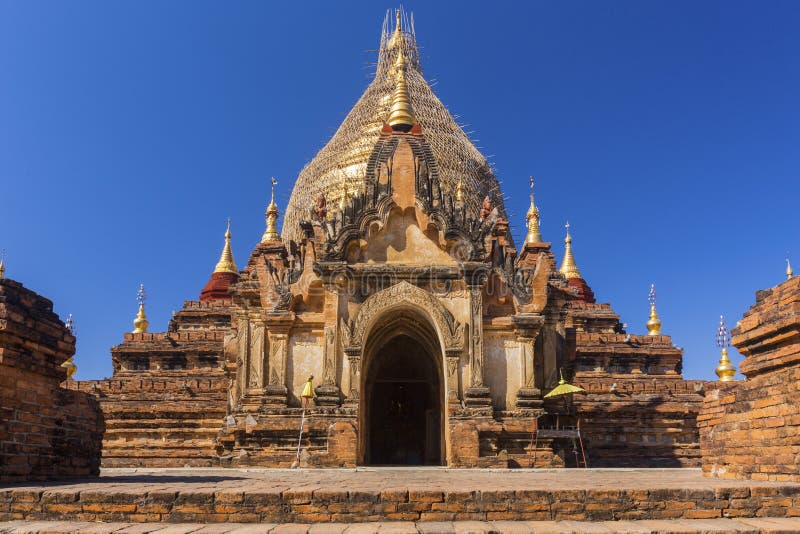 Bagan buddha tower at day stock image. Image of brick - 89258149