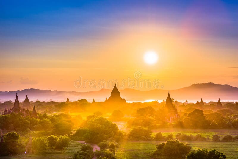 Bagan, Myanmar Ancient Temple Landscape Stock Photo - Image of buddhist ...