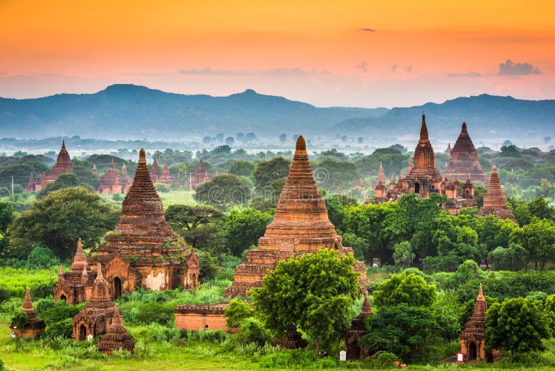 Bagan, Myanmar Ancient Temples Stock Photo - Image of famous, medieval ...