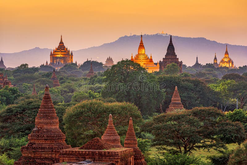 Bagan, Myanmar Temples in the Archaeological Zone Stock Photo - Image ...