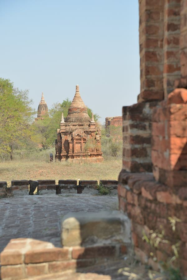 Bagan Pagoda Tower Nyaung-U Township Stock Photo - Image of standing ...