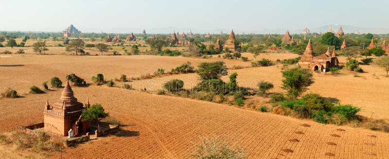 Bagan panorama, Myanmar stock photo. Image of buddhist - 24170996