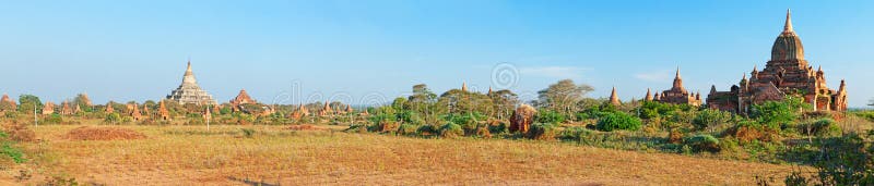Bagan panorama, Myanmar stock photo. Image of buddhist - 24170996