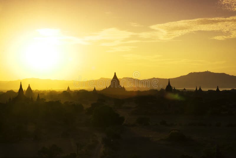 Bagan Sunset stock image. Image of travel, asia, temple - 15034151
