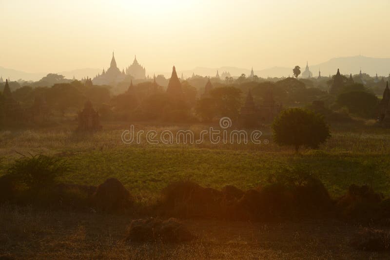 Bagan sunset stock image. Image of beautiful, bagan, stupa - 71901977