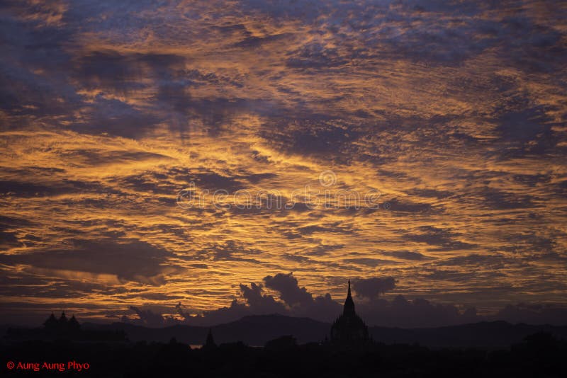 Bagan Sunset stock image. Image of beautiful, myanmarn - 82186019