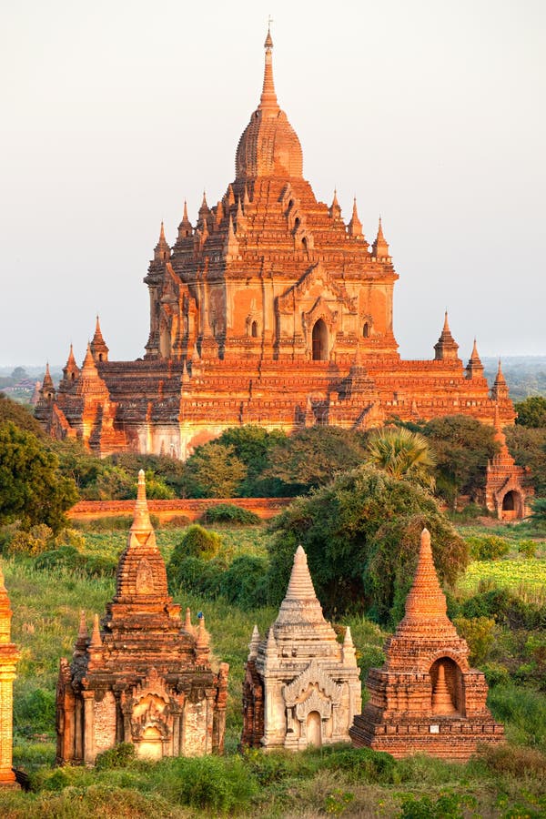 Sunset at Bagan, Myanmar stock photo. Image of myanmar - 17999434