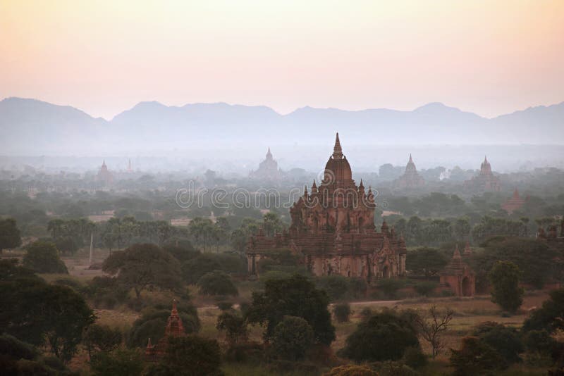 Bagan at sunset stock image. Image of adventure, religion - 45672627