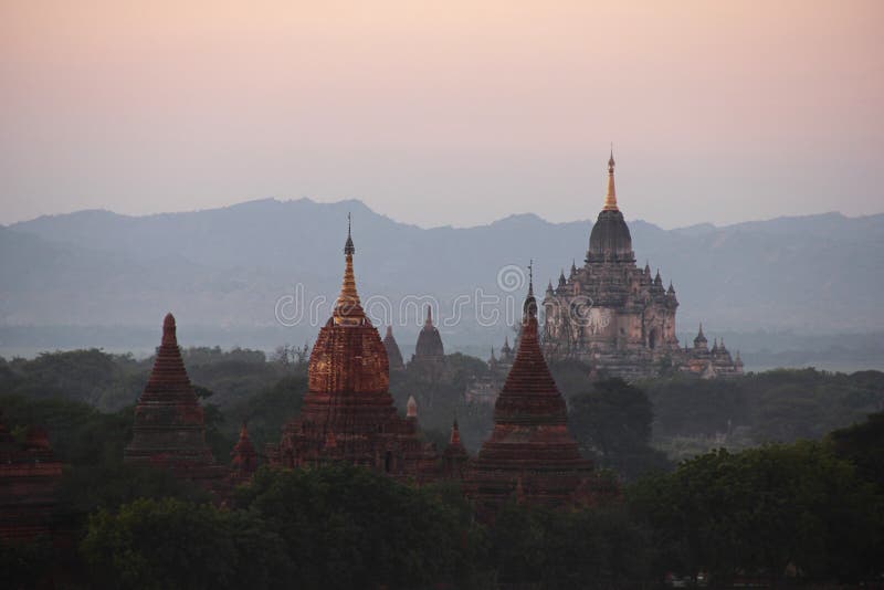 Bagan at sunset stock image. Image of chedi, religion - 45672649