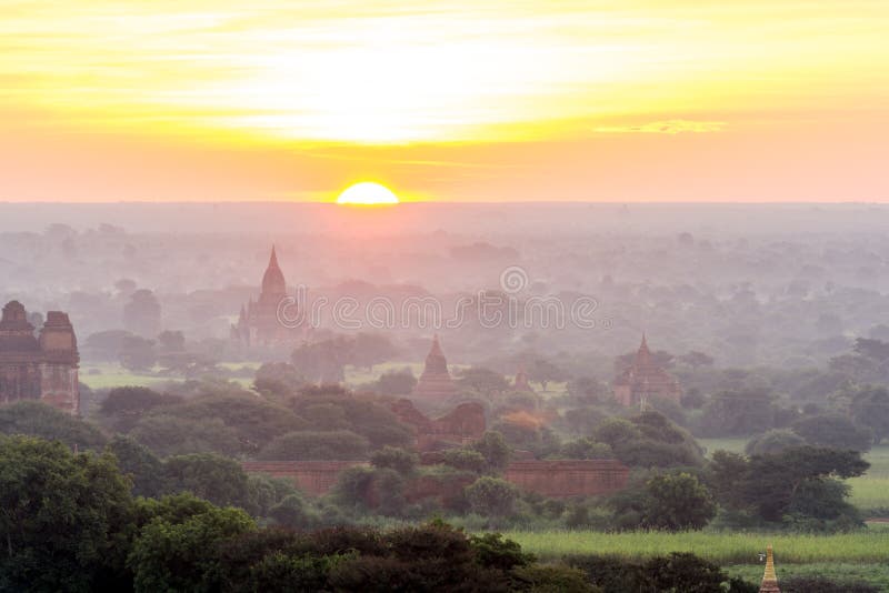 Bagan Sunset in Myanmar Nov 2014 Stock Image - Image of archaeology ...