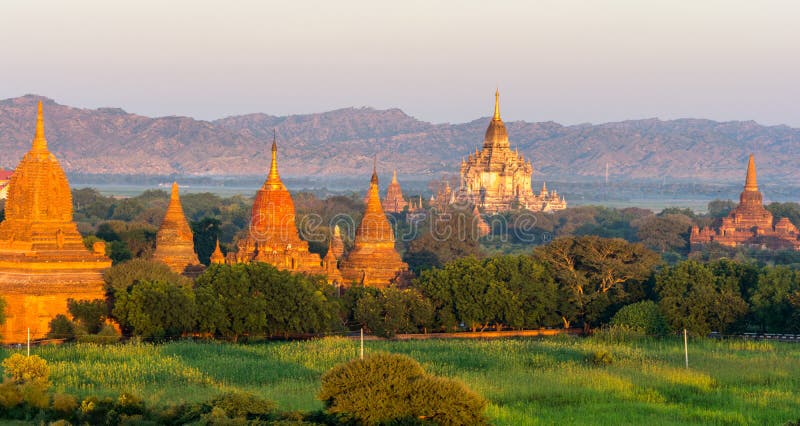 Bagan Sunset in Myanmar Nov 2014 Stock Image - Image of monastery ...