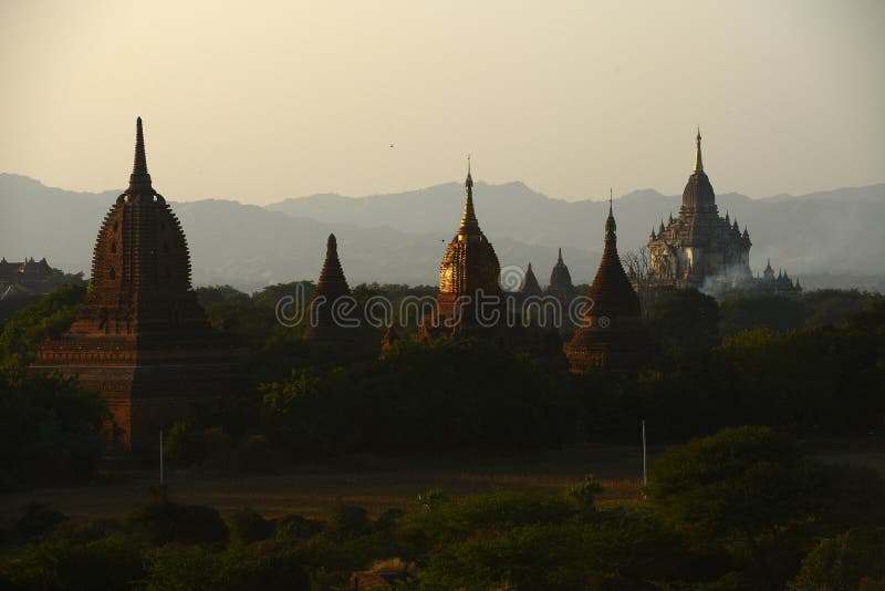 Bagan sunset stock photo. Image of culture, landmark - 71901530