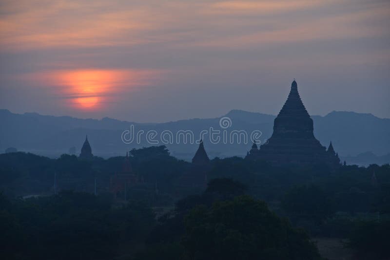 Bagan sunset stock photo. Image of landmark, culture - 71902158