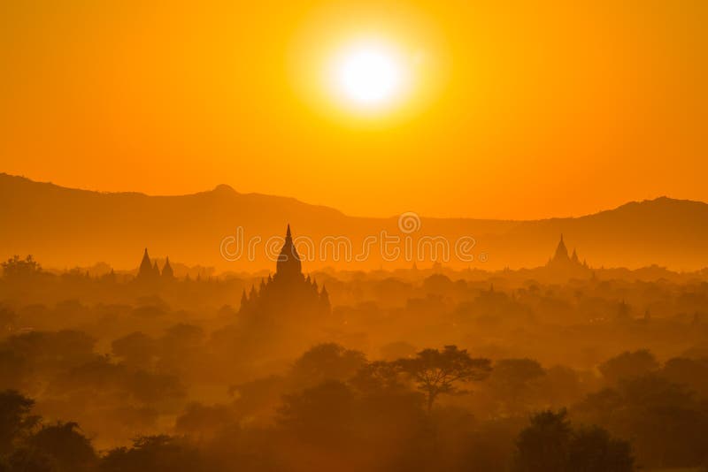 Bagan temples, Myanmar stock image. Image of monument - 121591803