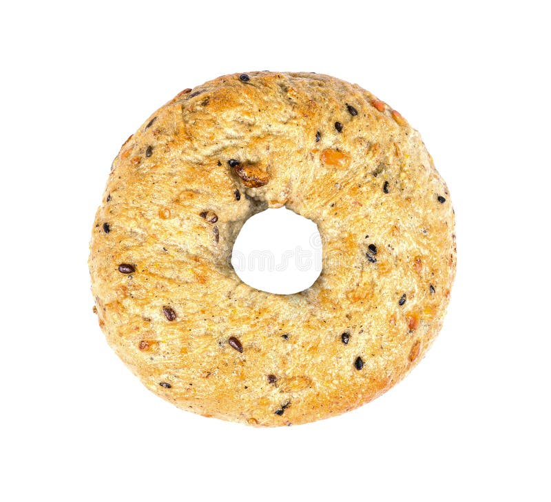 Bagel Bread with Sesame Seeds Isolated on White Background Stock Image ...