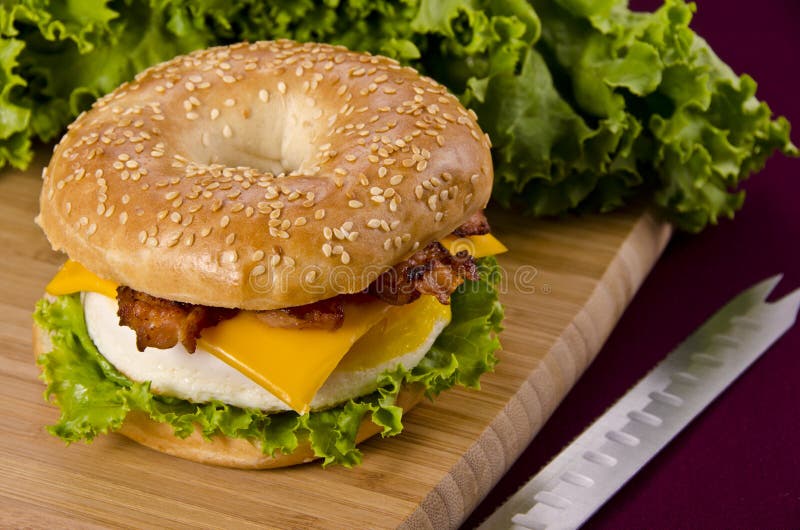 Bagel breakfast stock photo. Image of wooden, snack, bagel - 26245544
