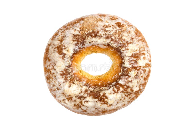 Bagel with Icing on White Background. Top View Stock Photo - Image of ...
