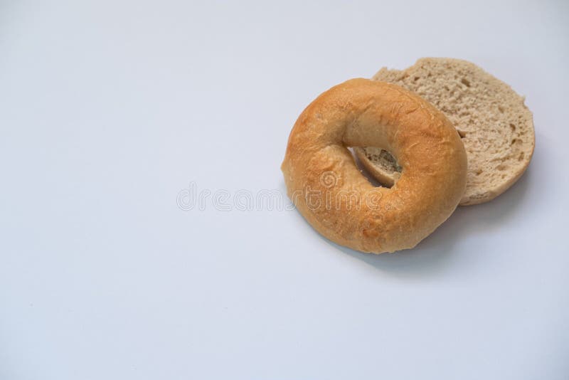 Bagel Open Isolated on White Background. Close Up View. Copy Space ...