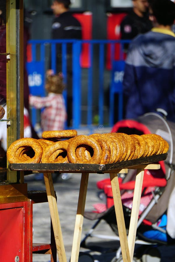 Bagel Stand in the Street of Izmir, Turkey, Vertical Stock Photo ...