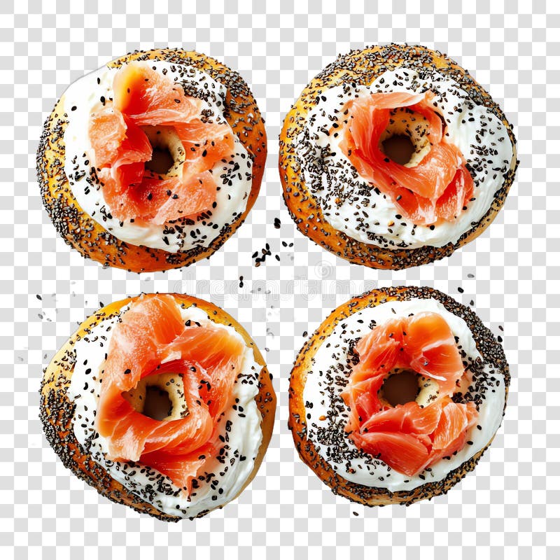 Bagels with Cream Cheese and Lox Stock Illustration - Illustration of ...