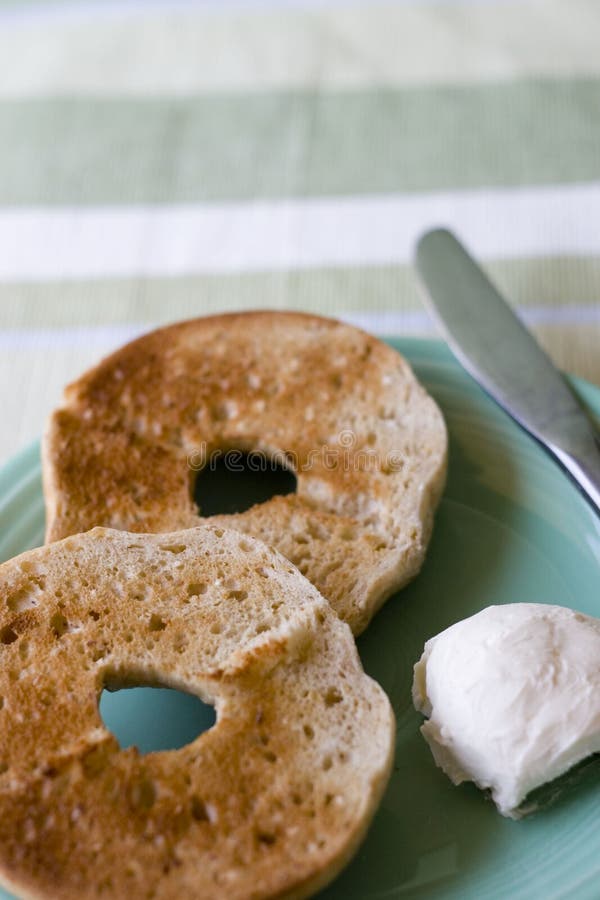 Bagels on plate stock photo. Image of diet, breakfast - 2343434