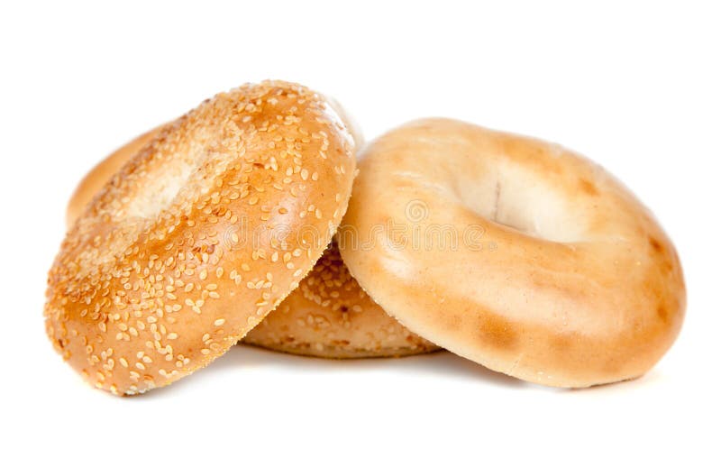 Bagels on white background stock photo. Image of studio - 73029000