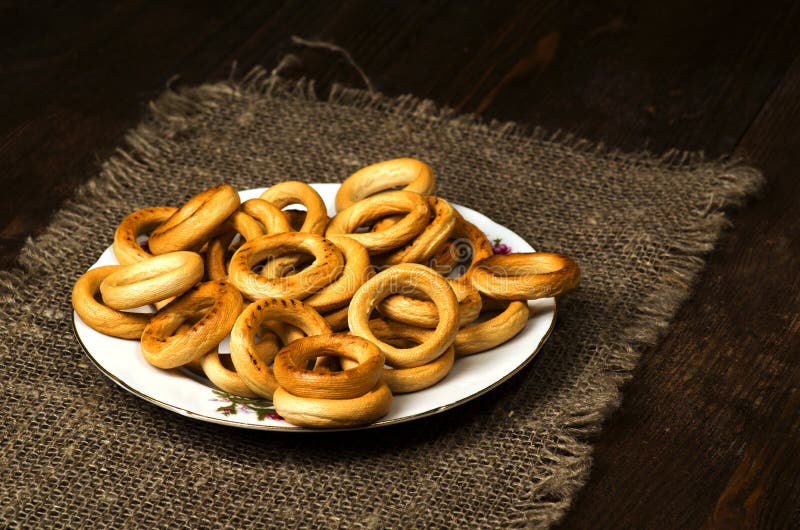 Bagels on a wooden table. stock photo. Image of delicious - 70722170