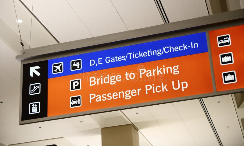 Baggage Claim and Ground Transportation Sign Stock Image - Image of ...