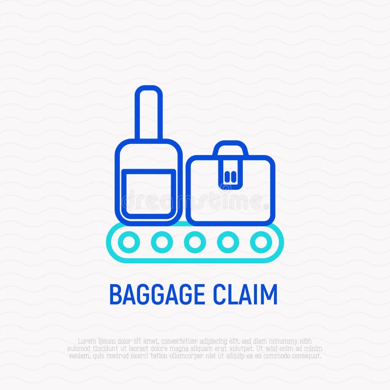 Baggage Claim Thin Line Icon. Vector Illustration. Stock Vector ...