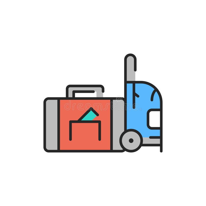 Baggage Color Line Icon. Sign for Web Page Editable Stroke. Stock ...