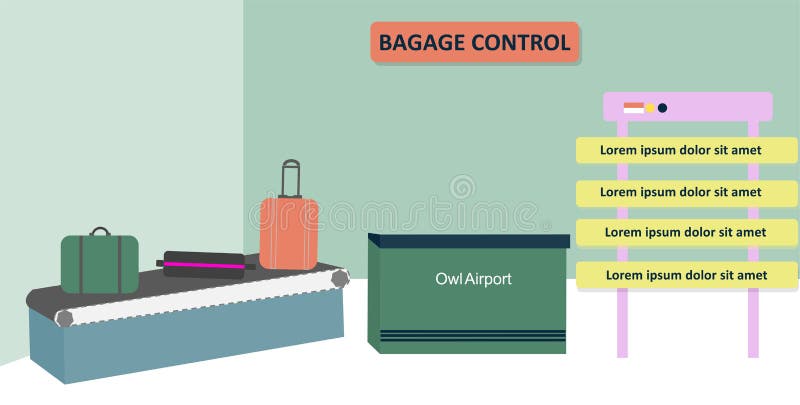Baggage or Luggage Check and Control Stock Illustration - Illustration ...