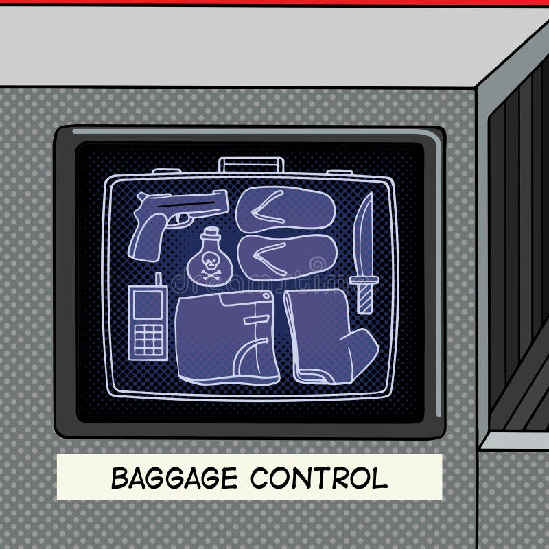 Baggage Control Pop Art Style Vector Stock Vector - Illustration of ...