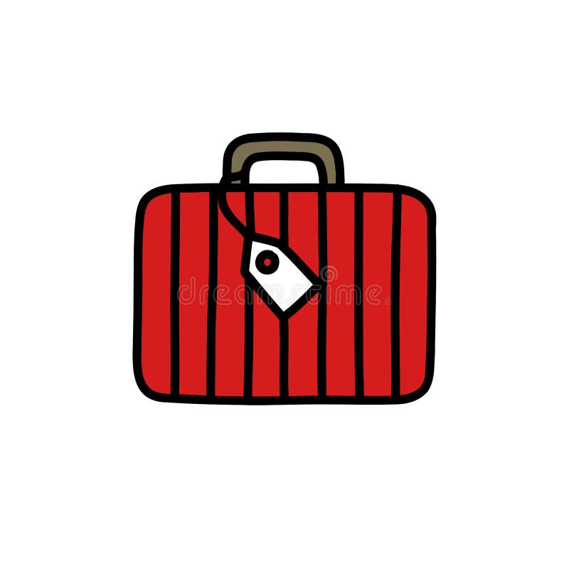 Baggage Doodle Icon, Vector Color Line Illustration Stock Vector ...