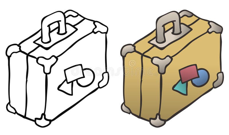 Baggage Suitcase Cartoon stock vector. Illustration of mobile - 250883545