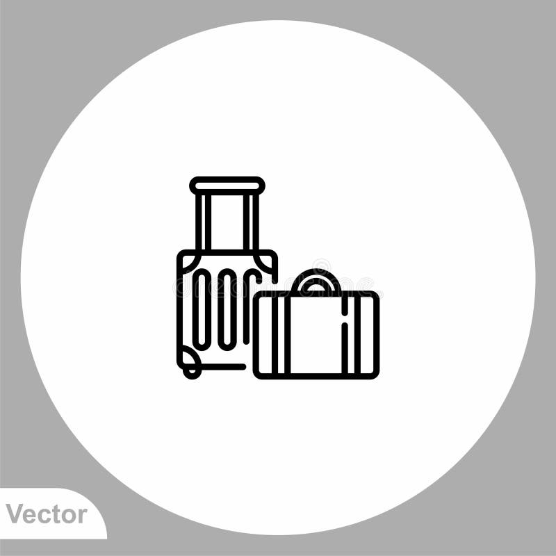 Baggage Vector Icon Sign Symbol Stock Vector - Illustration of luggage ...
