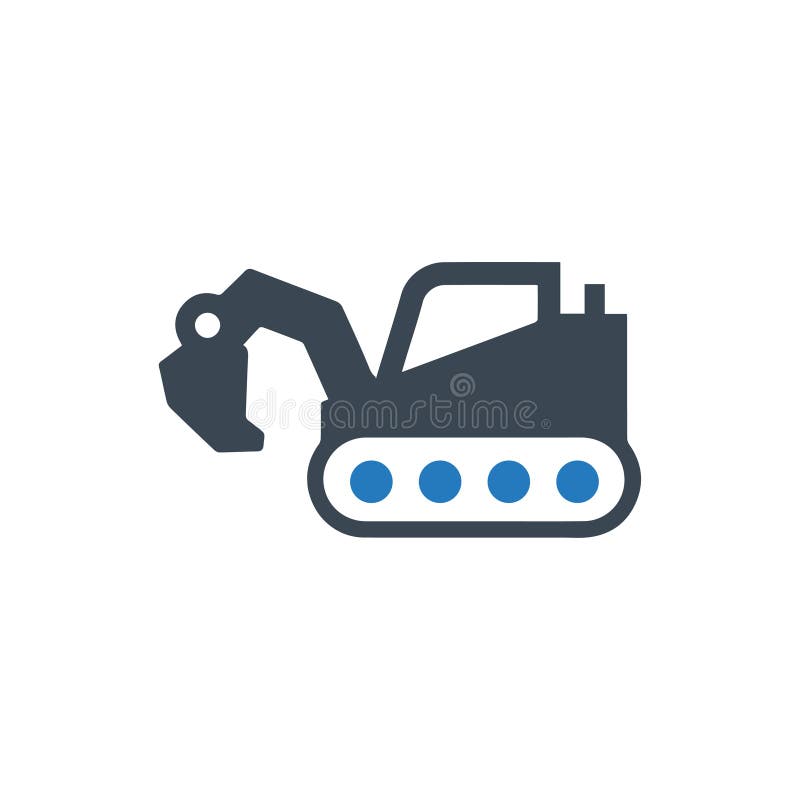 Bagger, Digger Icon vektor abbildung. Illustration von kran - 120040048