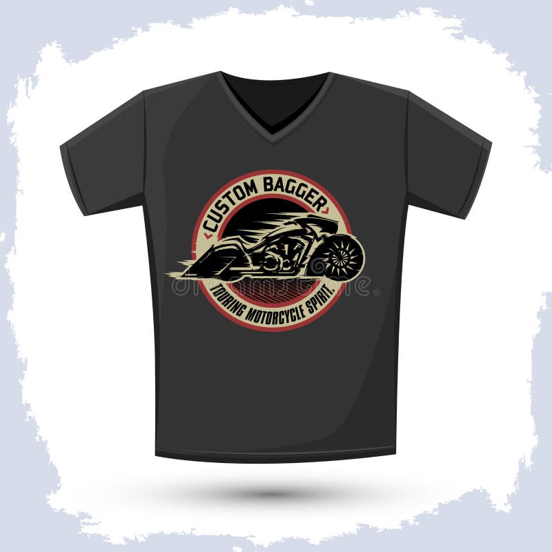 Bagger Motorcycle Badge Graphic T- Shirt Design Stock Vector ...