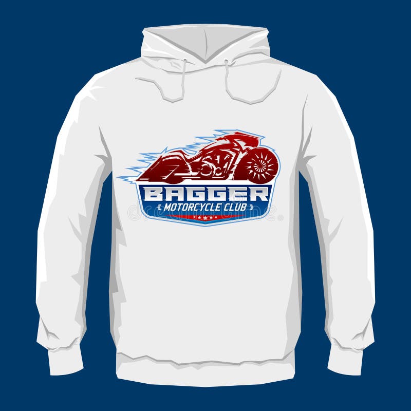 Bagger-Motorcycle Club Vector-Hoodiedruckdesign Vektor Abbildung ...