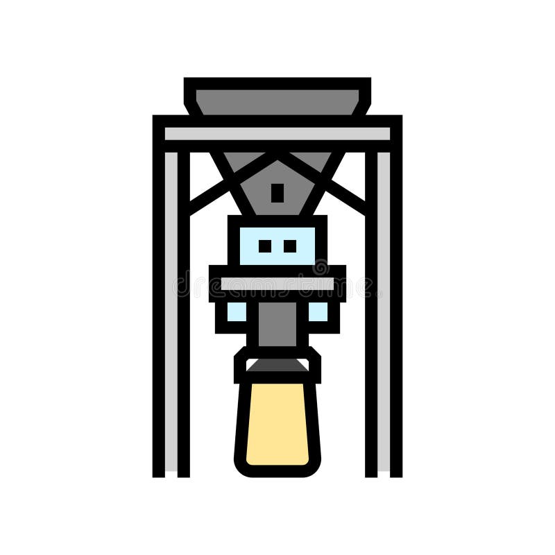 Bagging Machine Cement Production Color Icon Vector Illustration Stock ...