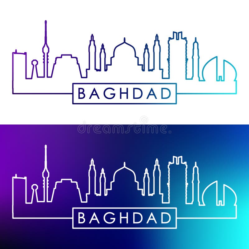 Baghdad Skyline. Colorful Linear Style Stock Vector - Illustration of ...