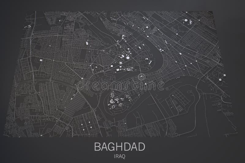 Baghdad Streets and Buildings Map Stock Illustration - Illustration of ...