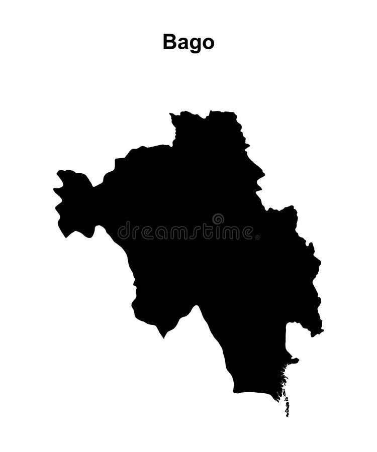 Bago outline map stock vector. Illustration of shape - 360612327