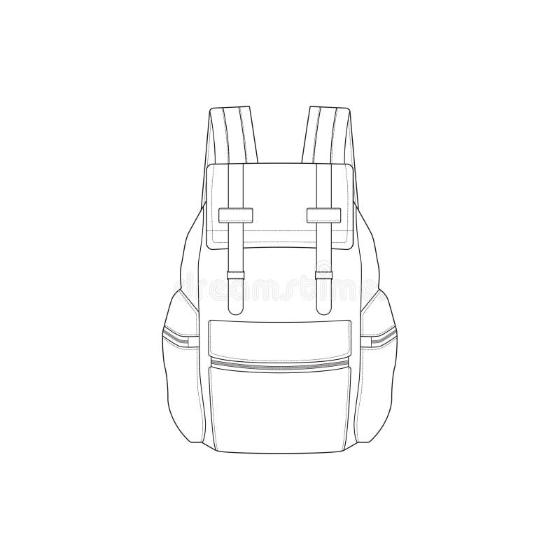 Bagpack Outline Drawing Vector, Bagpack in a Sketch Style, Trainers ...