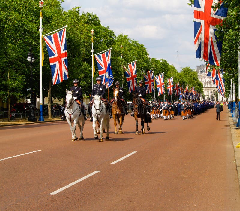 Bagpipe Band on parade. editorial image. Image of uniforms - 24583730