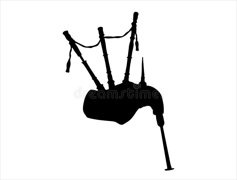 Bagpipe Silhouette Vector Art White Background Stock Vector ...