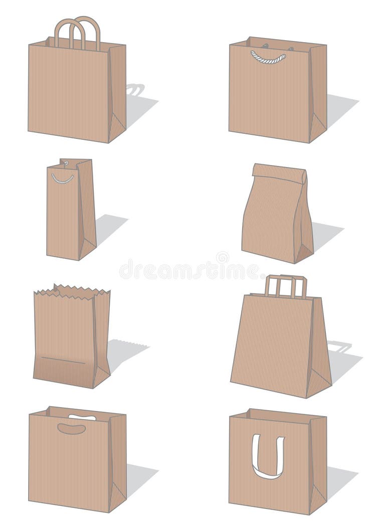 Folded Paper Bags Stock Illustrations – 860 Folded Paper Bags Stock ...