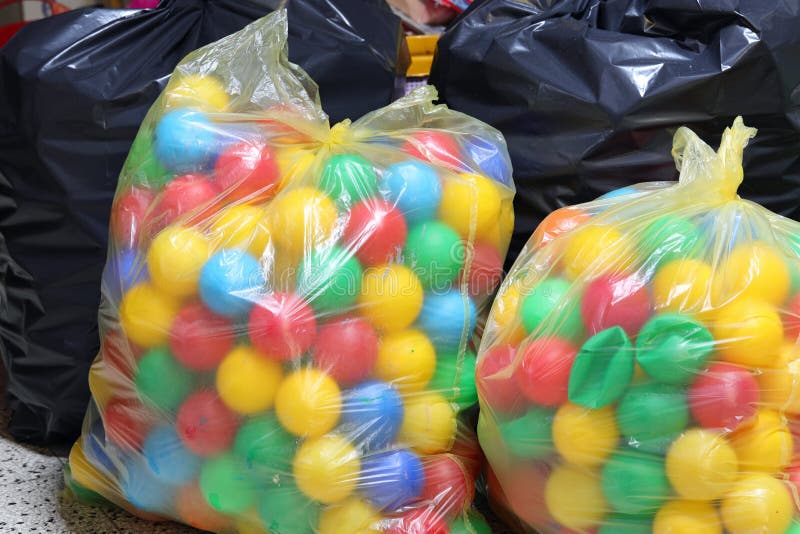 Bags of Balls during the Collection of the Plastic Used in the P Stock ...