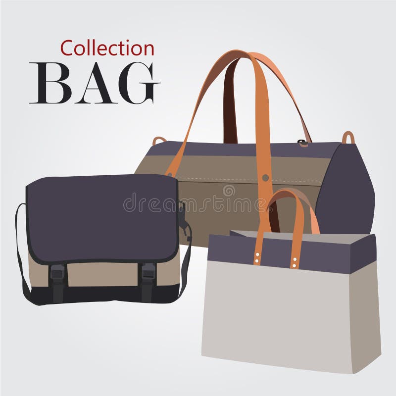 Bags collection set stock vector. Illustration of fashion - 69437194