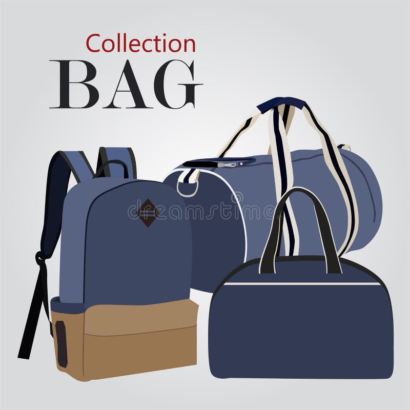 Bags collection set stock vector. Illustration of briefcase - 69437201