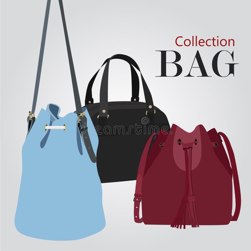 Bags collection set stock vector. Illustration of chamois - 69437203